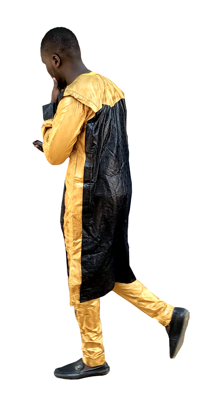 Young Man in African traditional cloth walking – Afrikut